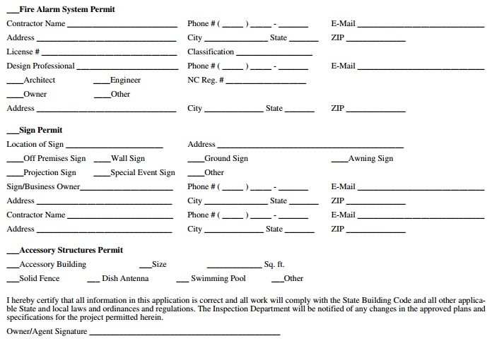 APPENDIX A PERMIT APPLICATION INFORMATION SHEET - 2018 NORTH CAROLINA STATE BUILDING CODE ...
